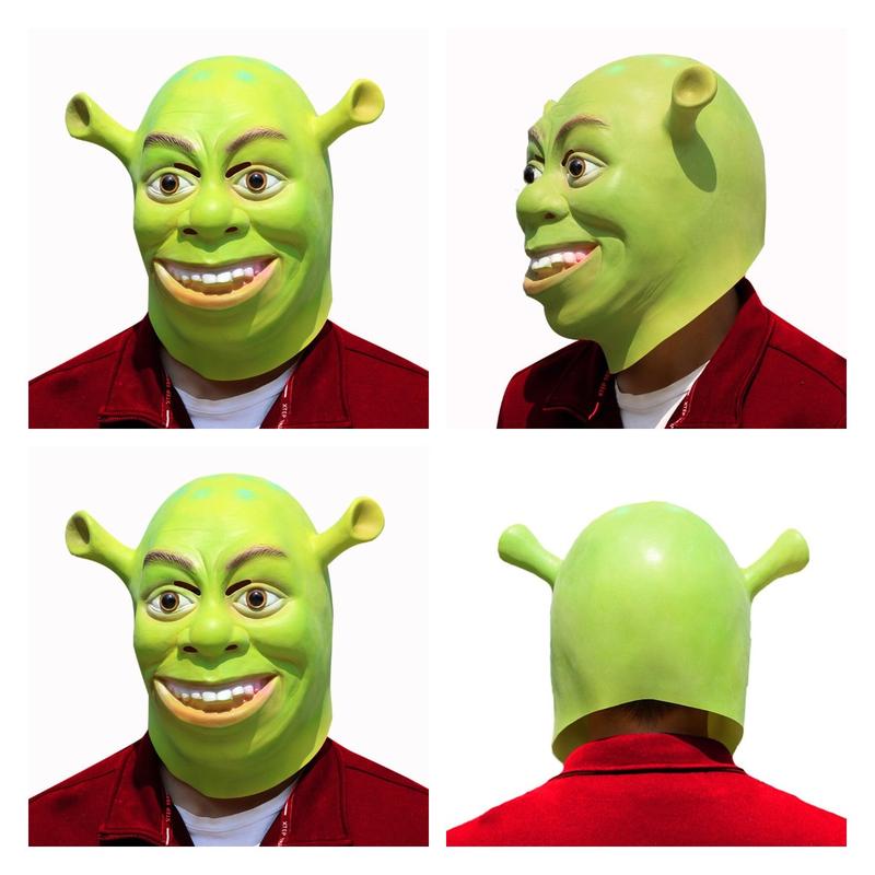 Shrek Mask Costume Accessory Elastic Design Fits All Head Shapes ...