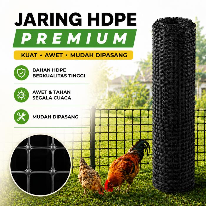 Promo Pagar Plastik HDPE Premium Lubang 3,5 cm TANIPRO Jaring Pagar ...