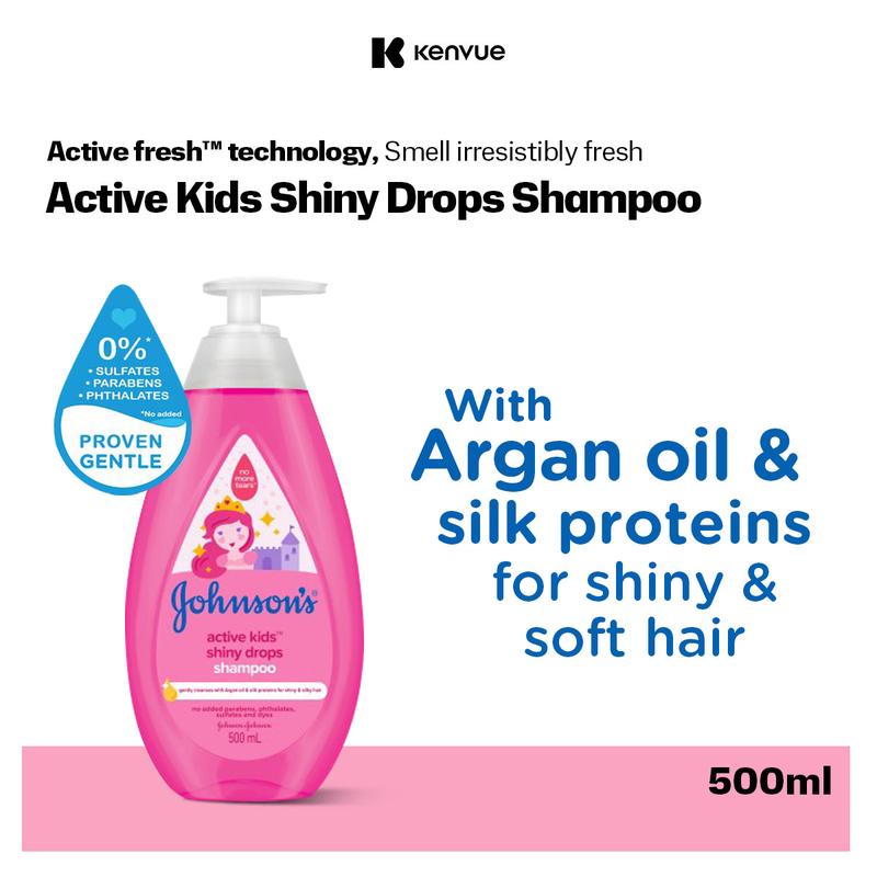 Johnson's Active Kids Shiny Drops Shampoo 500ml - Syampu Kanak-Kanak ...
