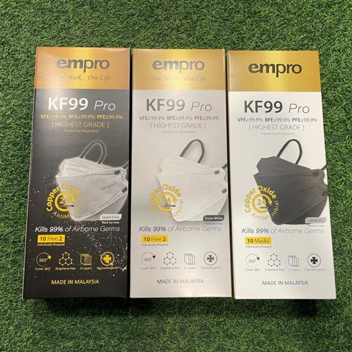 EMPRO KF99 Pro Copper Oxide Surgical Face Mask 4 Ply 10s [Black ...
