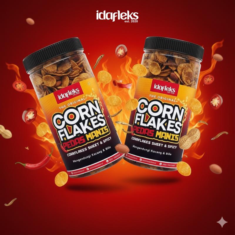 (2 Botol) Cornflakes Pedas Manis 160g - Snek Jagung Berkualiti - TikTok ...