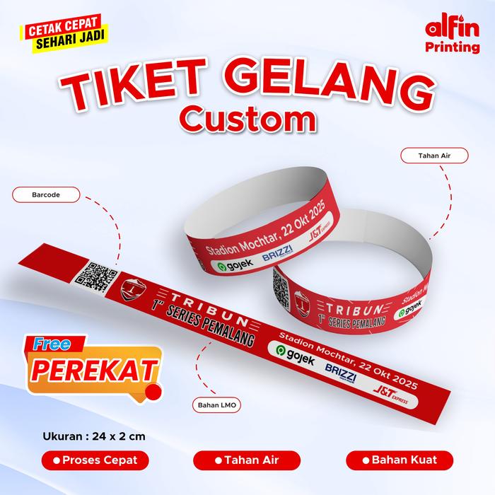 Jual Alfin Printing Cetak Gelang Konser Bahan Kertas Art Paper & LMO ...