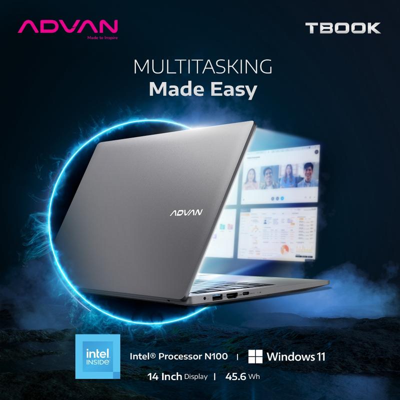 (FREE TAS) ADVAN TBOOK Intel N100 4GB/128GB 14" HD Laptop Notebook ...