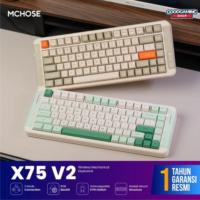 Promo MCHOSE X75 V2 / X-75 V2 Custom Mechanical Keyboard for Office ...