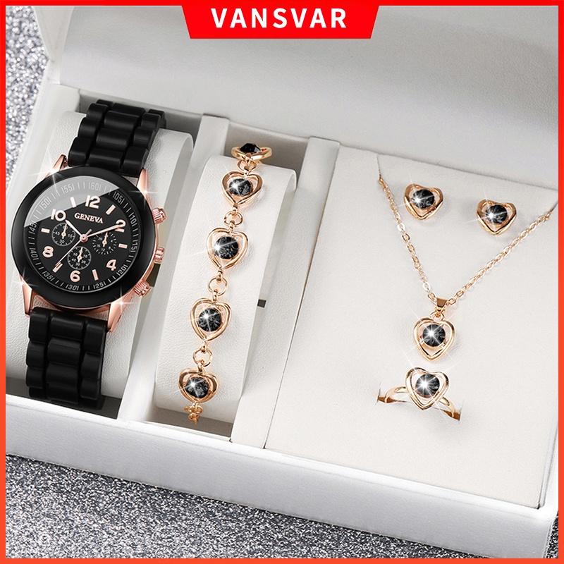 Jam tangan Geneva untuk wanita, jalur silikon kasual, jam tangan ...