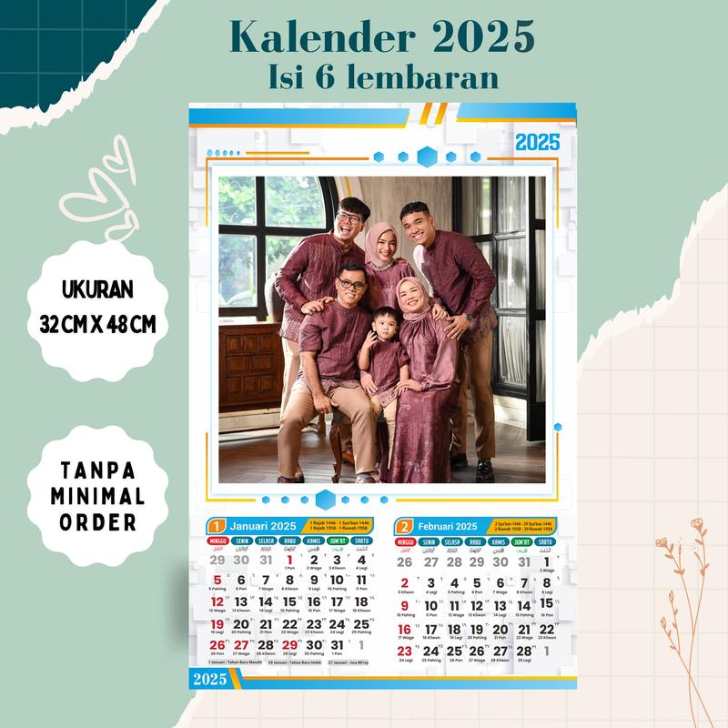 Kalender Custom 2025 6 Lembar dengan Foto Pribadi dan Keluarga - Shop ...