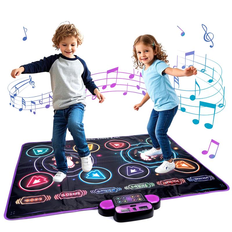 Double Dancing Mat Toys Light Up 8 Buttons Dance Mat for Kids Bluetooth ...