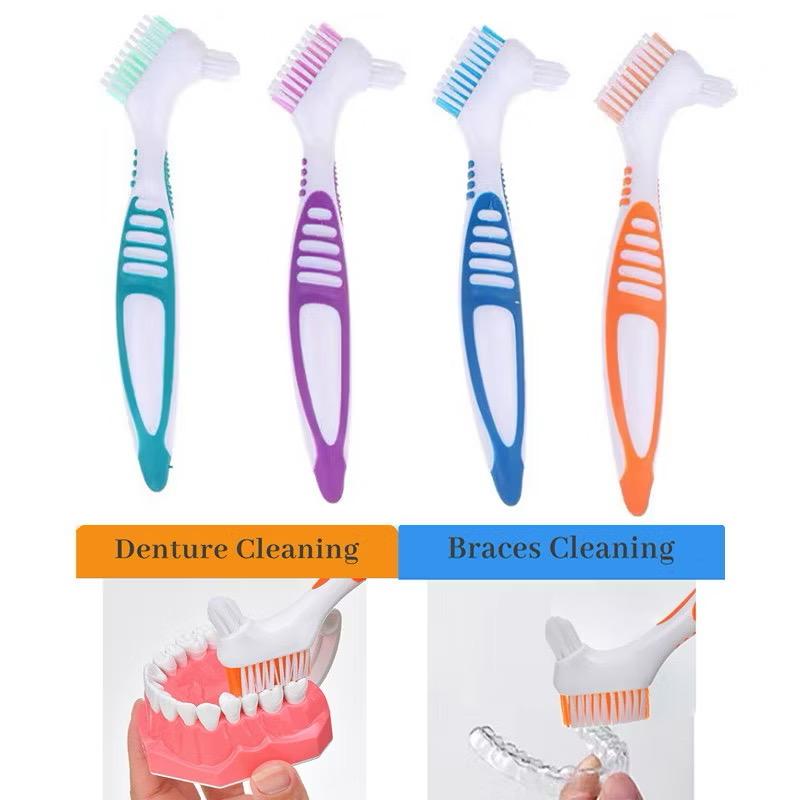 Denture Toothbrush False Teeth Cleaning Brush Oral Care Non-slip ...