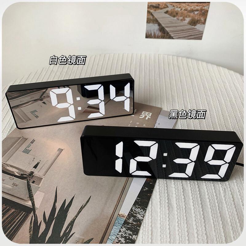 Sound Control Mirror LED Digital Clock Table Clock Alarm Clock - TikTok ...
