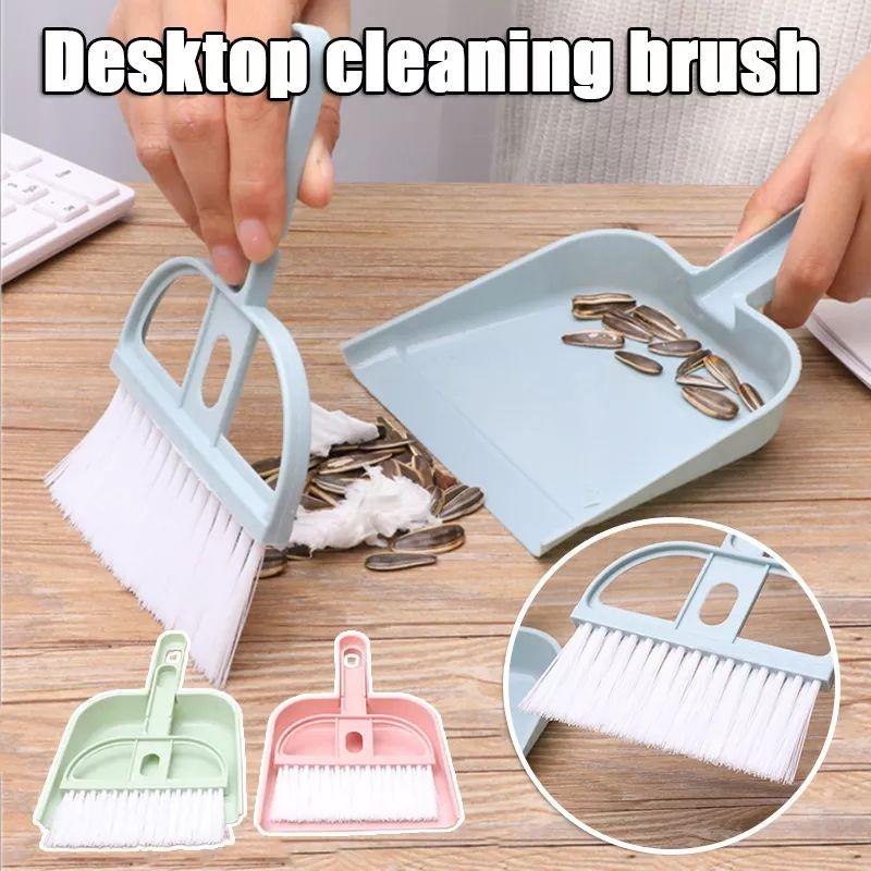 Mini Desktop Broom Dustpan Set Car Broom Sweep Bed Hair Garbage ...