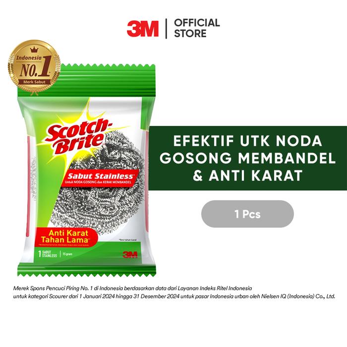 Promo 3M Scotch-Brite Sabut Cuci Panci Wajan Stainless Anti Karat ID-SS ...