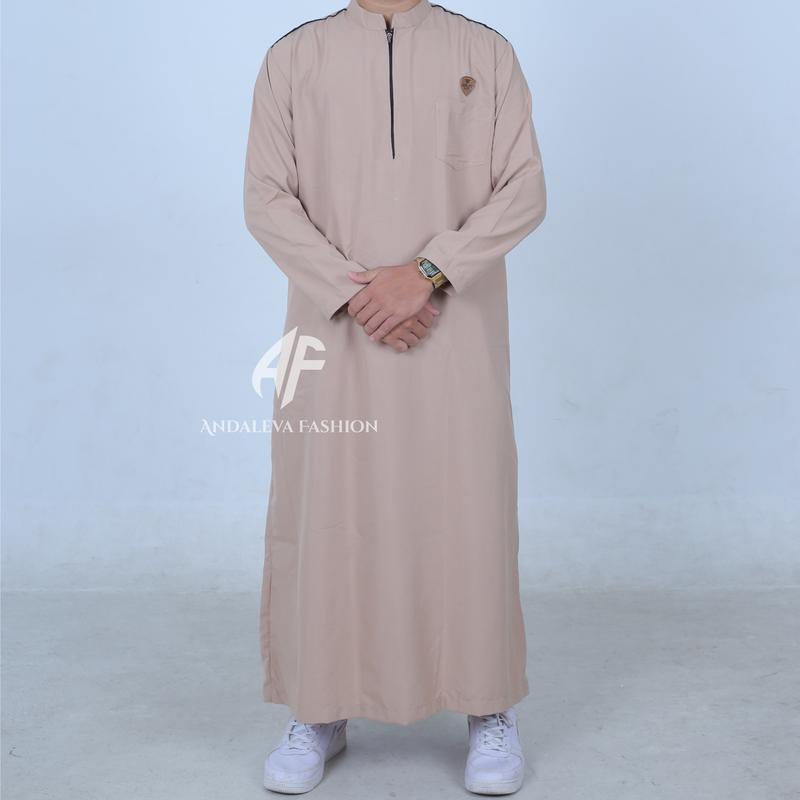 Jubah Gamis Muslim Pria Dewasa Lengan panjang Kekinian Model - Shop ...