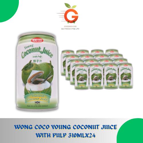 greenshinesg wong coco young coconut juice with pulp 310ml ×24 - TikTok Shop Singapore