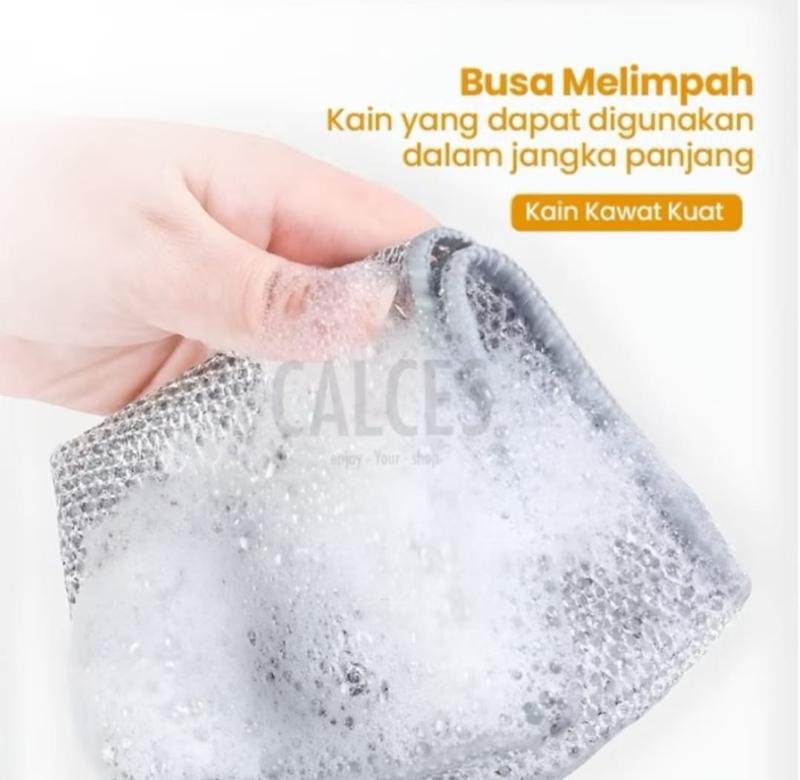 Kain Dapur Pembersih Noda Lap Handuk Kawat Pencuci Piring Pembersih ...