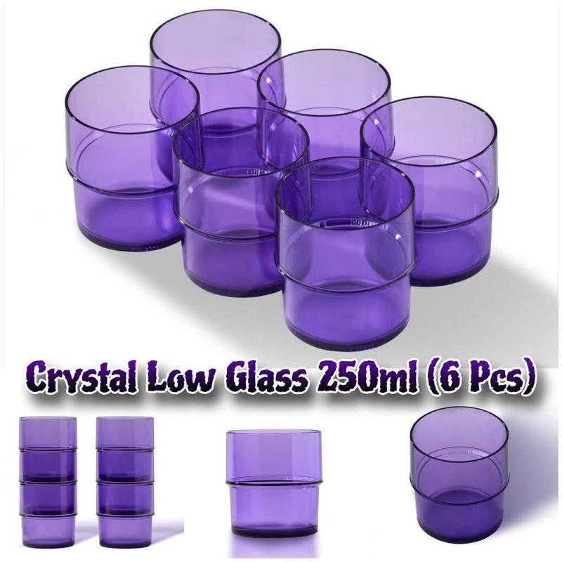 Crystal Low Glass saiz 250 ml - 6 pcs - TikTok Shop Malaysia