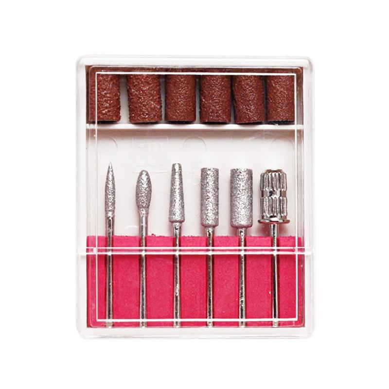6pcs Nail Grinding Head Set Diamond Grinding Head with Sand Ring ...