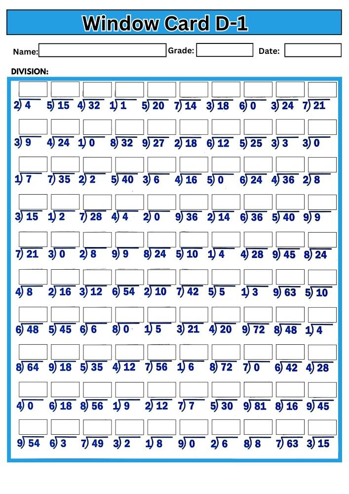 4pcs Math Window Card - Addition, Subtraction, Multiplication, Division ...