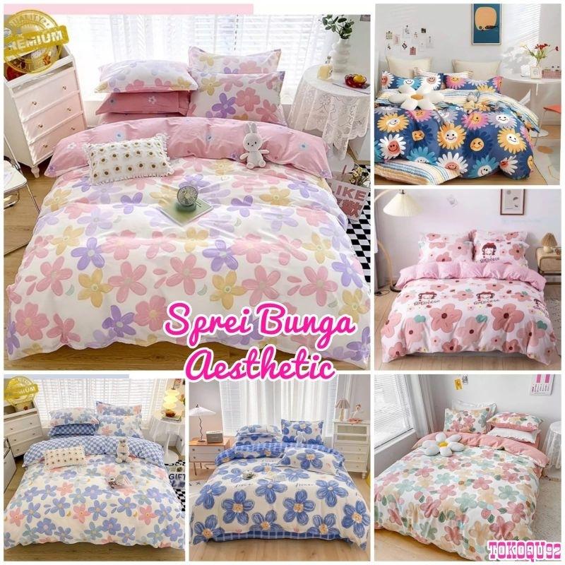 New Sprei Motif Bunga Aesthetic UK 180X200 Bed No 1 King Size Dan ...