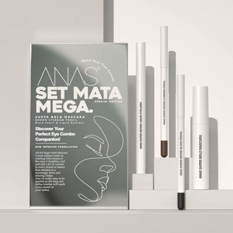ANAS Set Mata 4 items in 1 Box (Mascara + Liquid Eyeliner + Eyebrow ...
