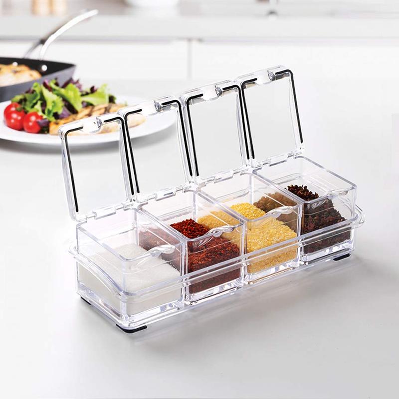 Digisoria PH 4 IN 1 Kitchen Acrylic Seasoning Box Seasoning Pot ...