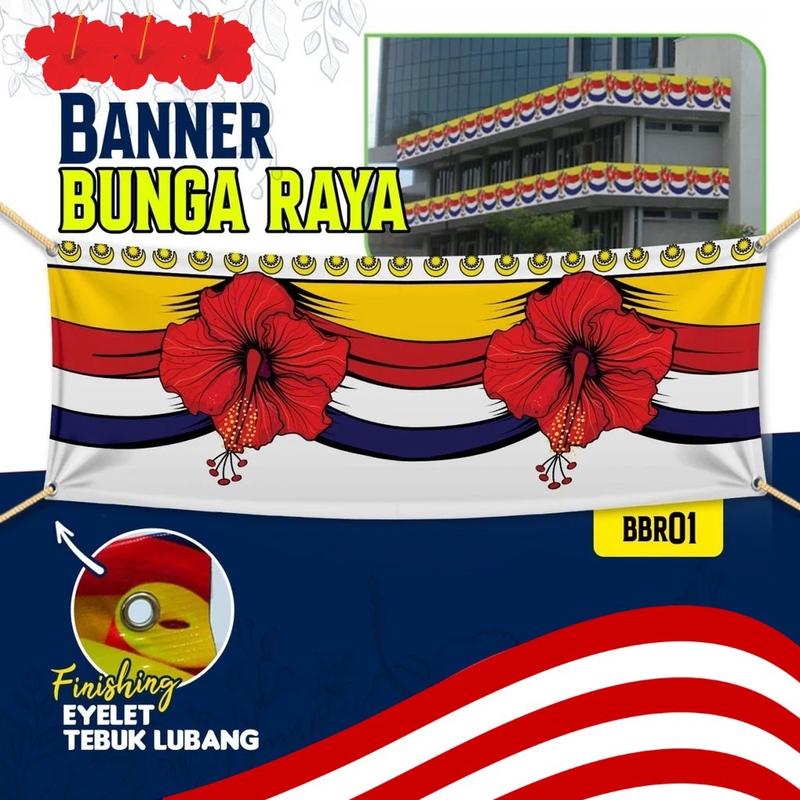 Bendera Hiasan Merdeka Bunga Raya Kebangsaan Malaysia - Banner - TikTok ...