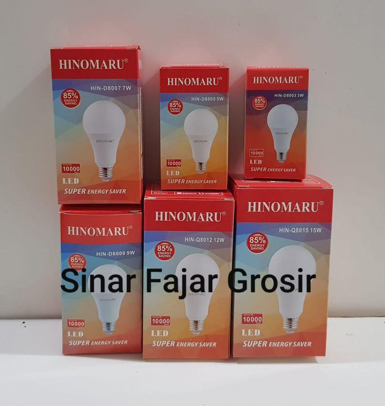 Hinomaru Lampu Led A Bulb 3 5 7 9 12 15 18 Watt Cahaya Putih 6500K ...