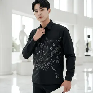 Kemeja batik baju batik pria slimfit lapis furing lengan panjang motif ...