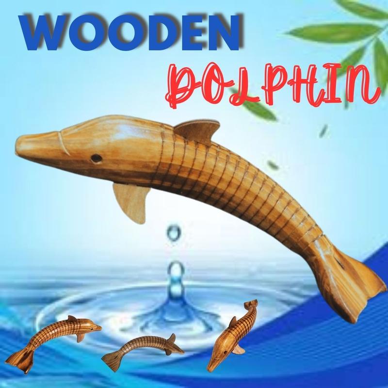 Wooden Handmade Moveable Dolphin Cute Toy Decoration Display - TikTok ...