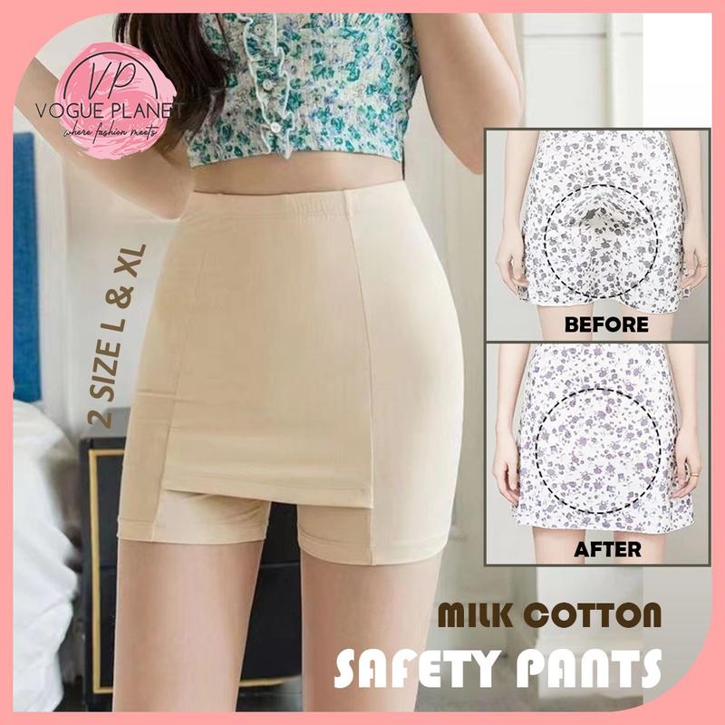 Women Double Layer Safety Pants Soft Seamless Stretchable Plus - TikTok Shop Malaysia
