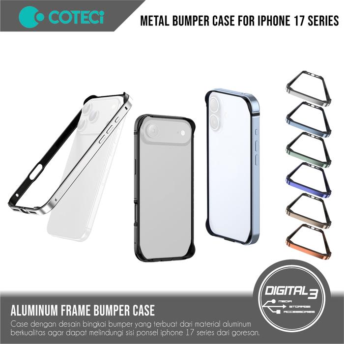 Jual COTECI Aluminum Metal Bumper Frame Case for iPhone 17 / 17 AIR ...