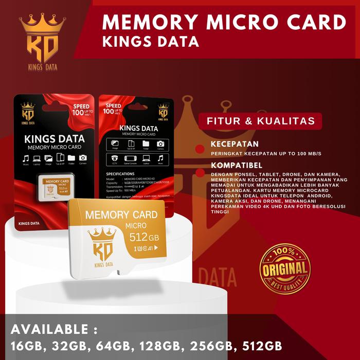Jual MEMORY MICRO CARD, ORIGINAL KINGS DATA -256GB - 64GB - Jakarta ...