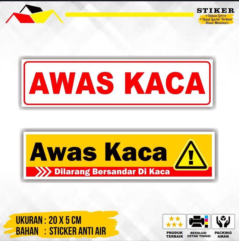 STIKER AWAS KACA / DILARANG BERSANDAR DIKACA - Shop | Tokopedia