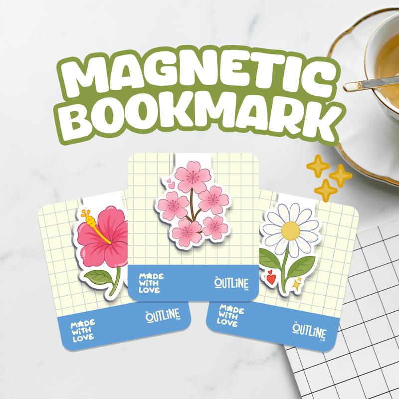 Flower Series Premium Magnetic Bookmarks Matte Finish Book Marking ...