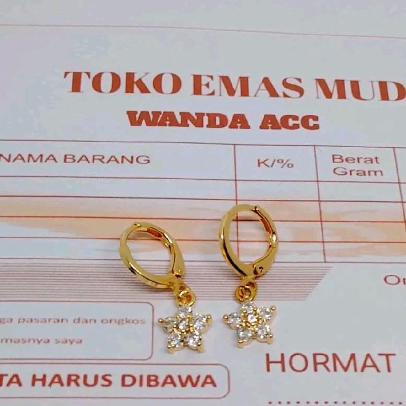 Anting E mas motif jepit bintang dewasa & anak - Shop | Tokopedia