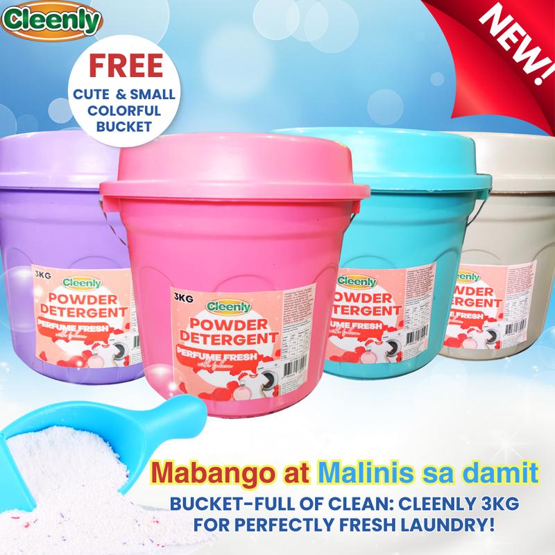 CLEENLY Premium Detergent Powder - 3kg BUCKET for Household Handwashing ...
