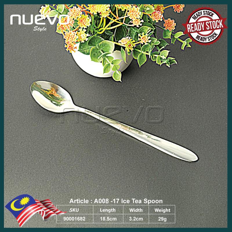 6 PCS SET A008 Stainless Steel Ice Tea Spoon Sudu Teh Ais Keluli ...