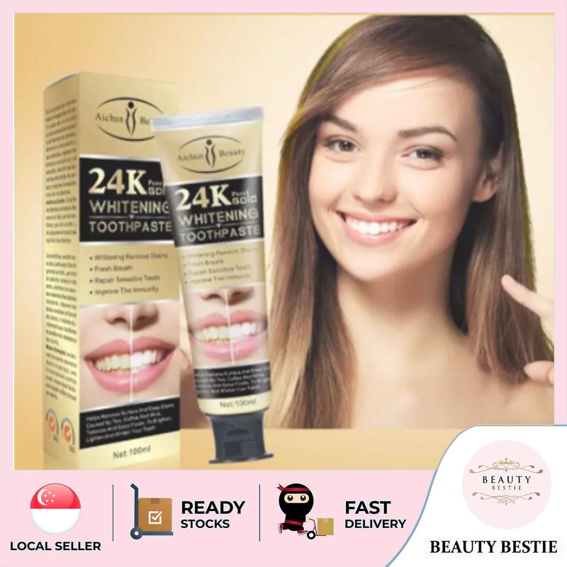 *AICHUN BEAUTY* 24K GOLD WHITENING TOOTHPASTE (100ML) - TikTok Shop ...