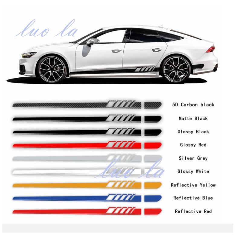 2pcs Car Auto Side Body Vinyl Decals Long Stripe Stickers Racing ...