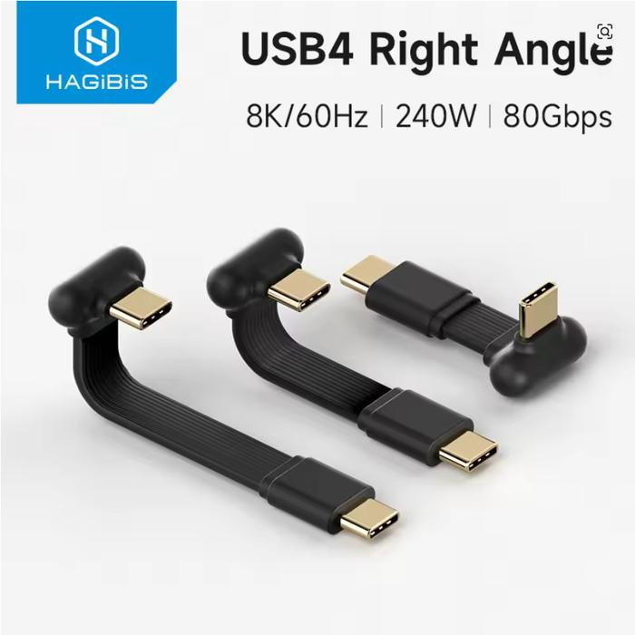Promo HAGIBIS USB4 RIGHT ANGLE CABLE TYPE C FAST CHARGING CAPSULE Mini ...