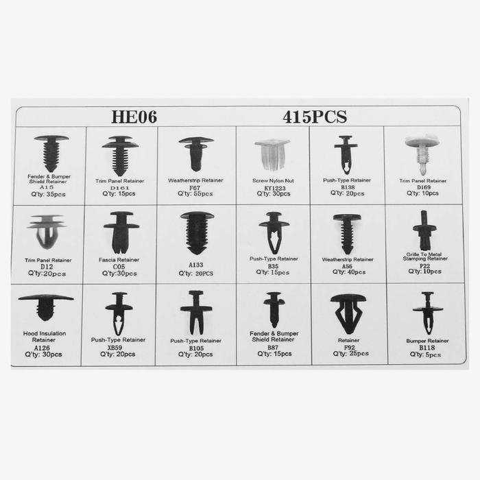 Set Baut Rivet Plastik 415 Pcs Universal Rivet Bolt Klip Motor Mobil ...