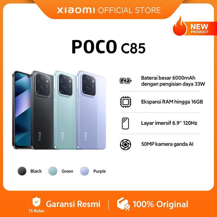 Promo POCO C85 (6/128) (8/256) Baterai 6000mAh 33W | Ekspansi RAM ...