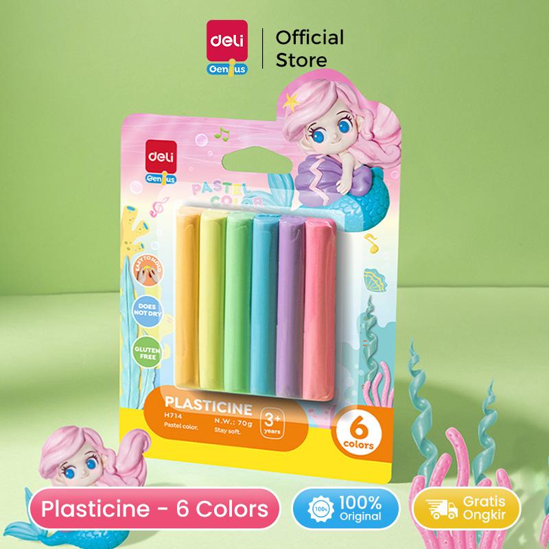Deli Plastisin Lilin Mainan 6 Warna EH713X Deli Genius - Shop | Tokopedia