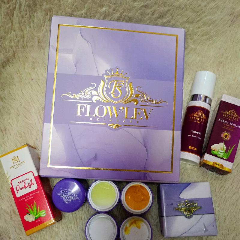 FLOW'LEV SKINCARE SET & LOOSE ITEM , SABUN, CREAM NITE 1, CREAM ...