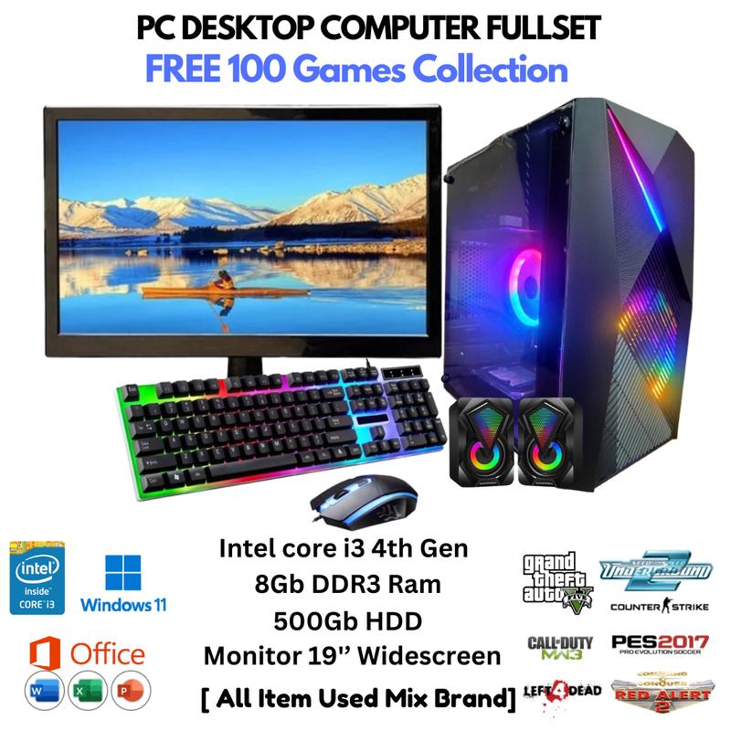 Set Komputer i3 4th 8Gb RAM 500GB HDD 100 GMES Computer fullset ...