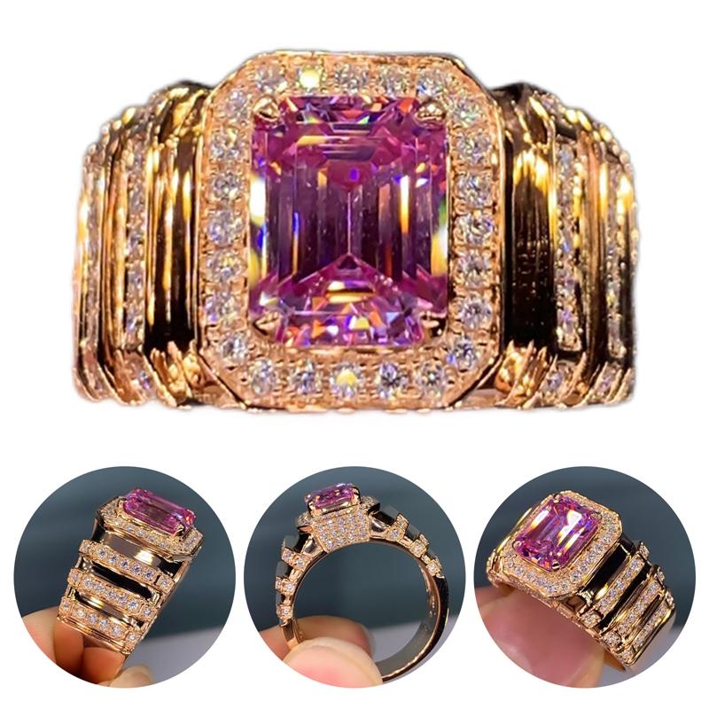 Cincin Zirkon Merah Jambu, Bersinar, Cincin Jari Puteri Bling, - TikTok ...