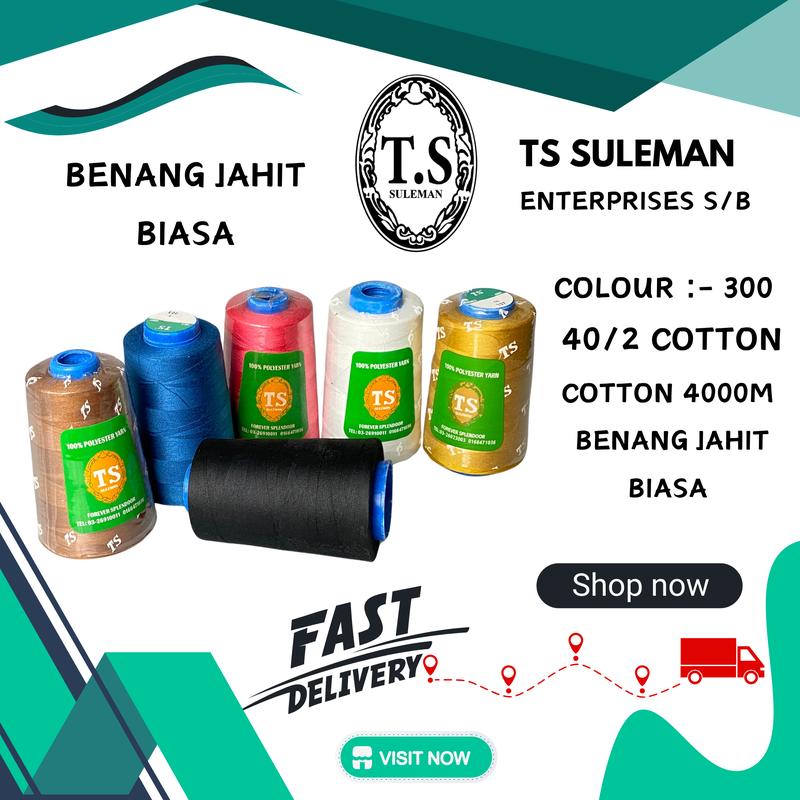 (SEC 1) 4000Meter Sewing Thread / Benang Jahit Biasa 4000m Kain ...