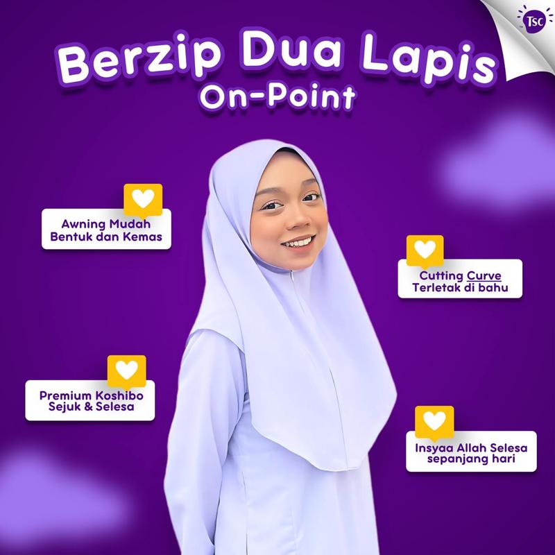 Tudung Sekolah Zip Dua Lapis by Tudung Si Comel TSC Original - TikTok ...