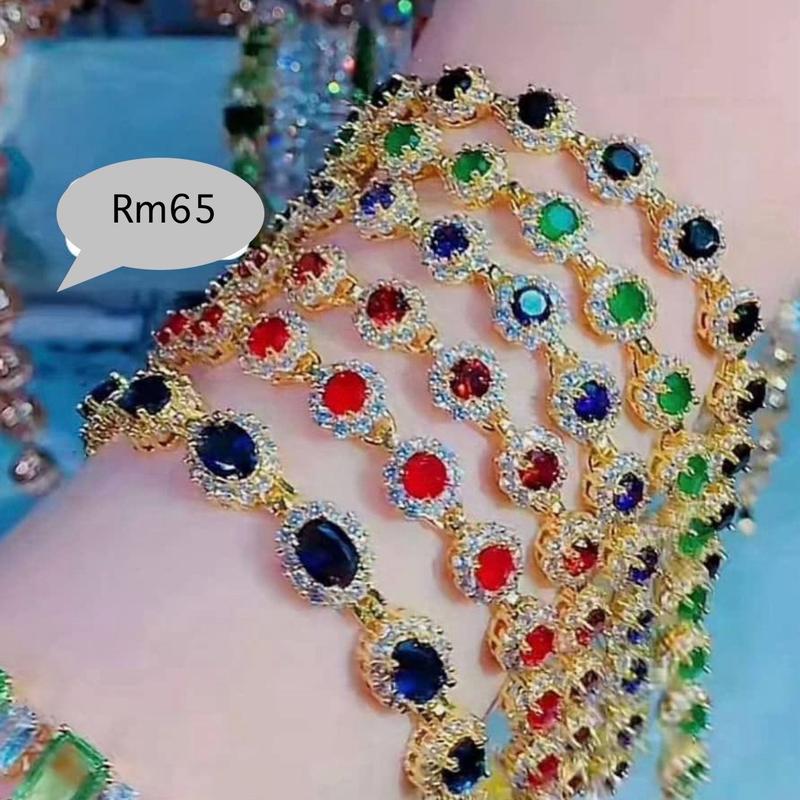 Gelang batu colourful Emas suasa 24k - TikTok Shop Malaysia