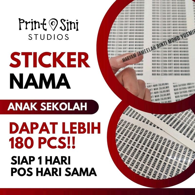 Sticker Nama Anak Sekolah Biasa & Transparent Kuantiti Lebih - TikTok ...