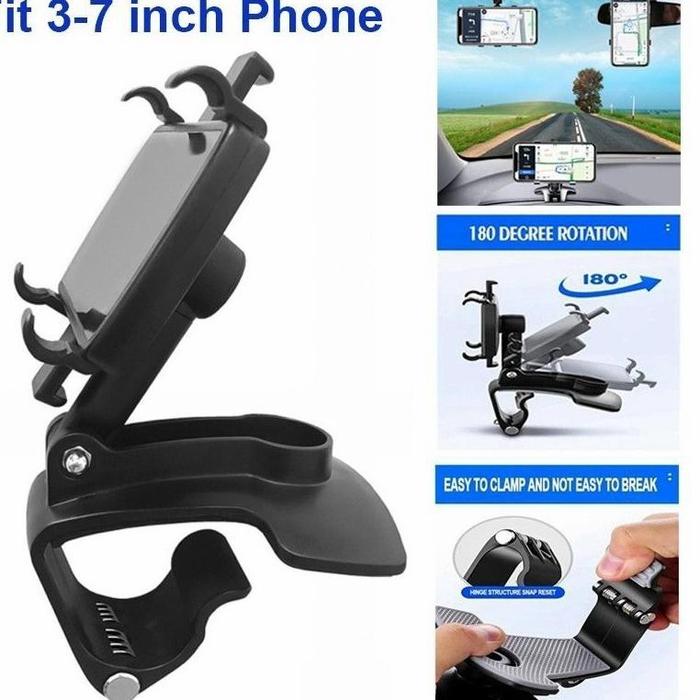 Promo Car Phone Holder HP Mobil Jepit Dashboard Spion 360 Derajat ...
